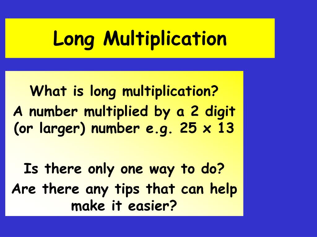 PPT - Long Multiplication PowerPoint Presentation, free download - ID ...