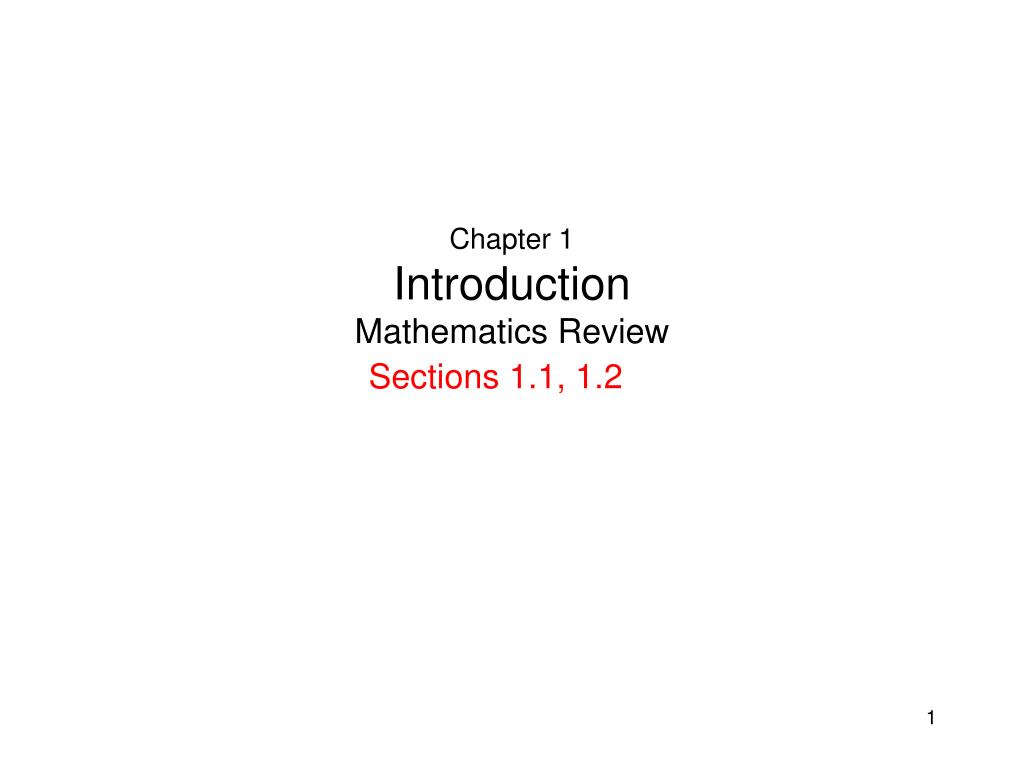 PPT - Chapter 1 Introduction Mathematics Review PowerPoint Presentation ...