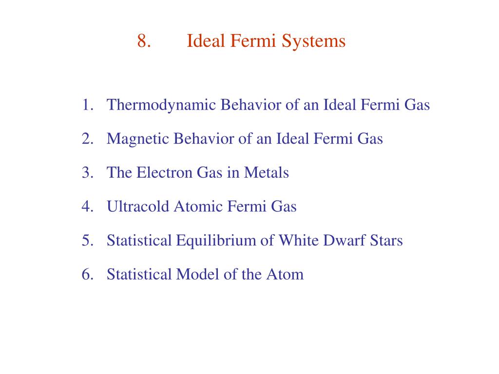 PPT - 8. Ideal Fermi Systems PowerPoint Presentation, free download ...