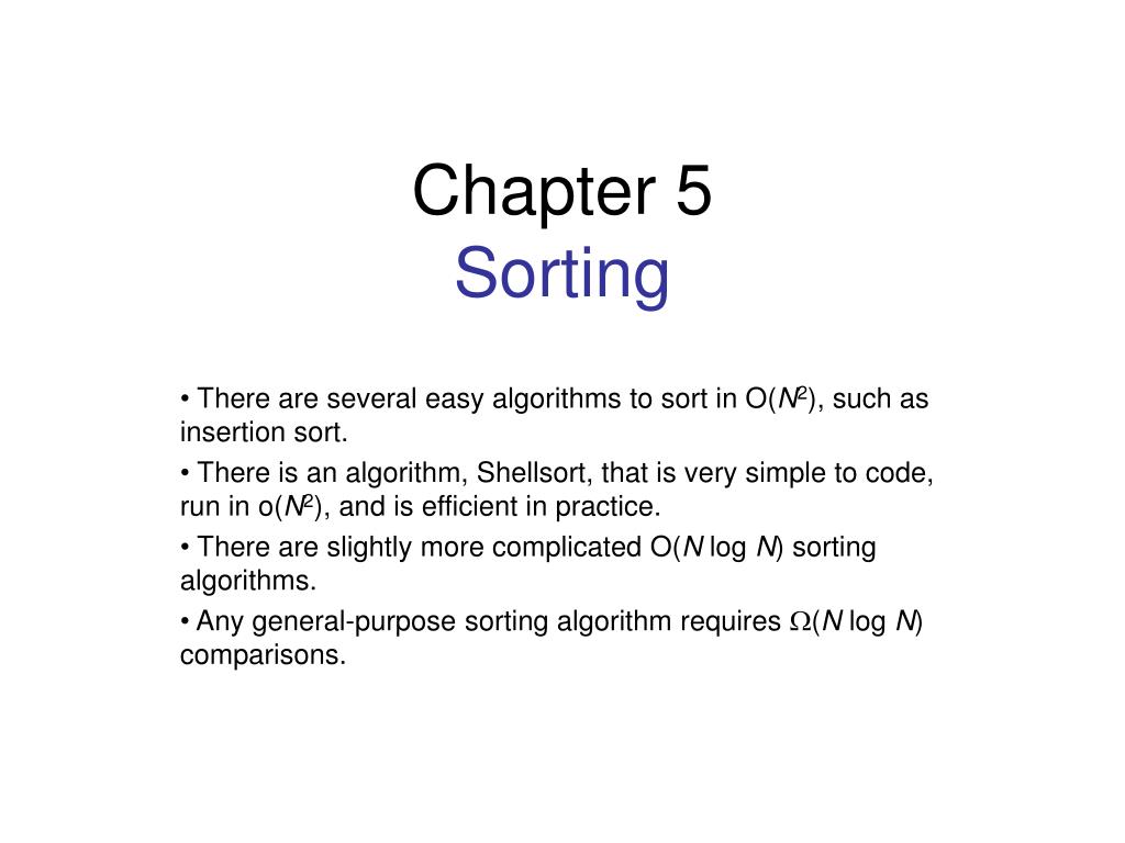 PPT - Chapter 5 Sorting PowerPoint Presentation, free download - ID:4215610