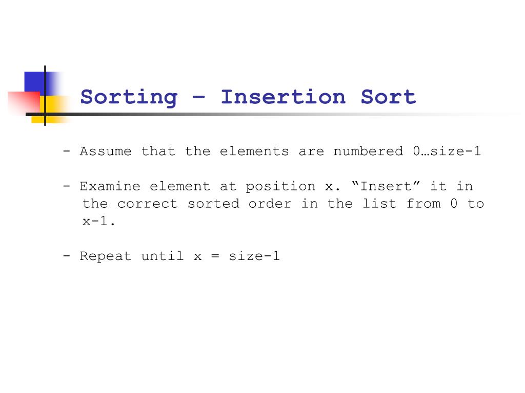 PPT - Sorting – Insertion Sort PowerPoint Presentation, free download ...