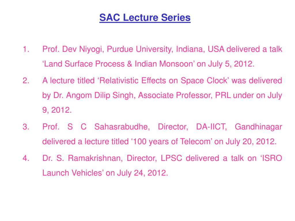PPT - SAC Lecture Series PowerPoint Presentation, free download - ID ...