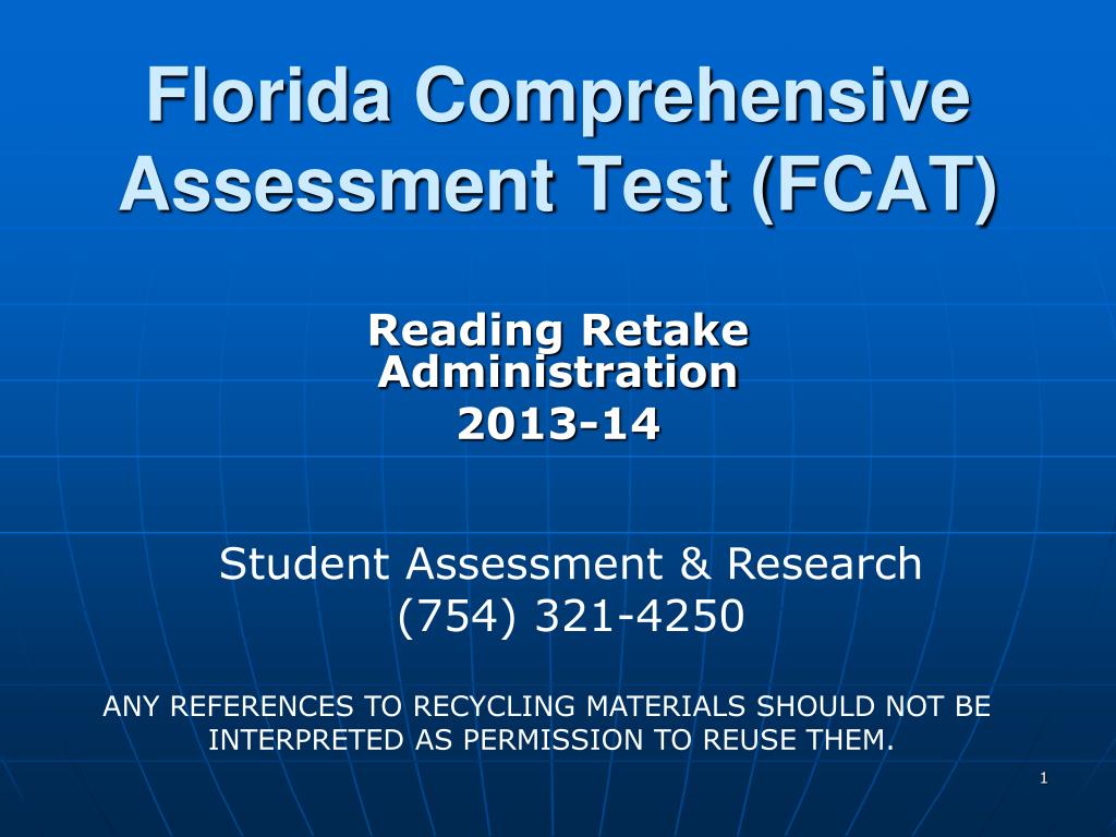 PPT - Florida Comprehensive Assessment Test (FCAT) PowerPoint ...