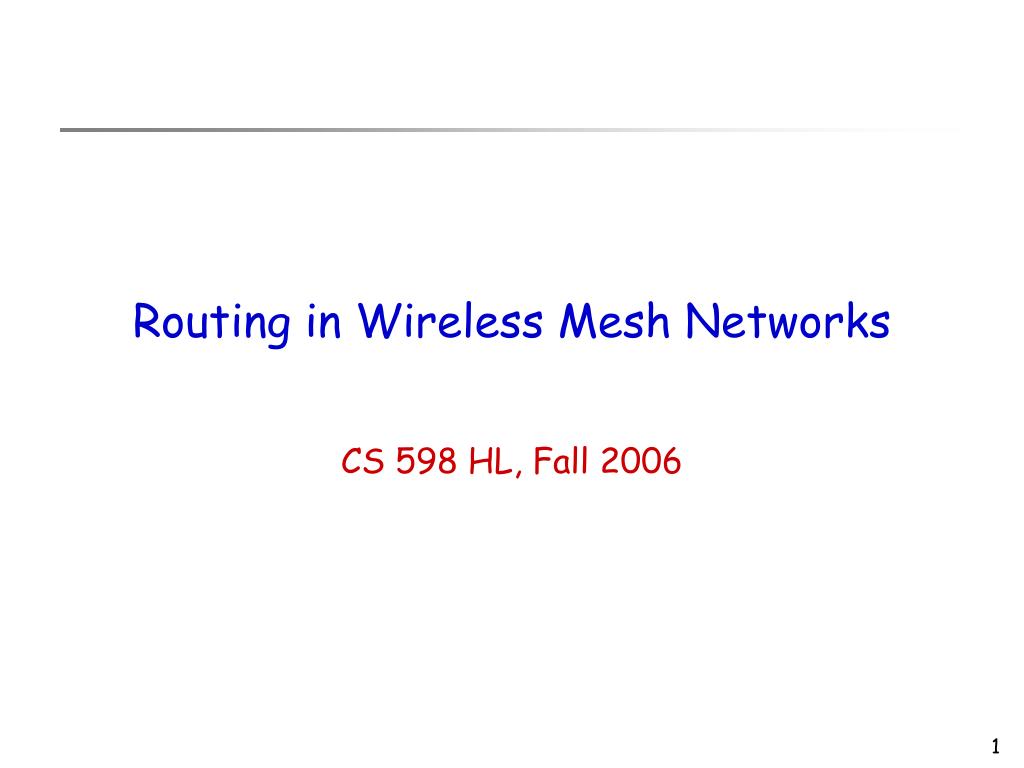 PPT - Routing in Wireless Mesh Networks PowerPoint Presentation, free ...