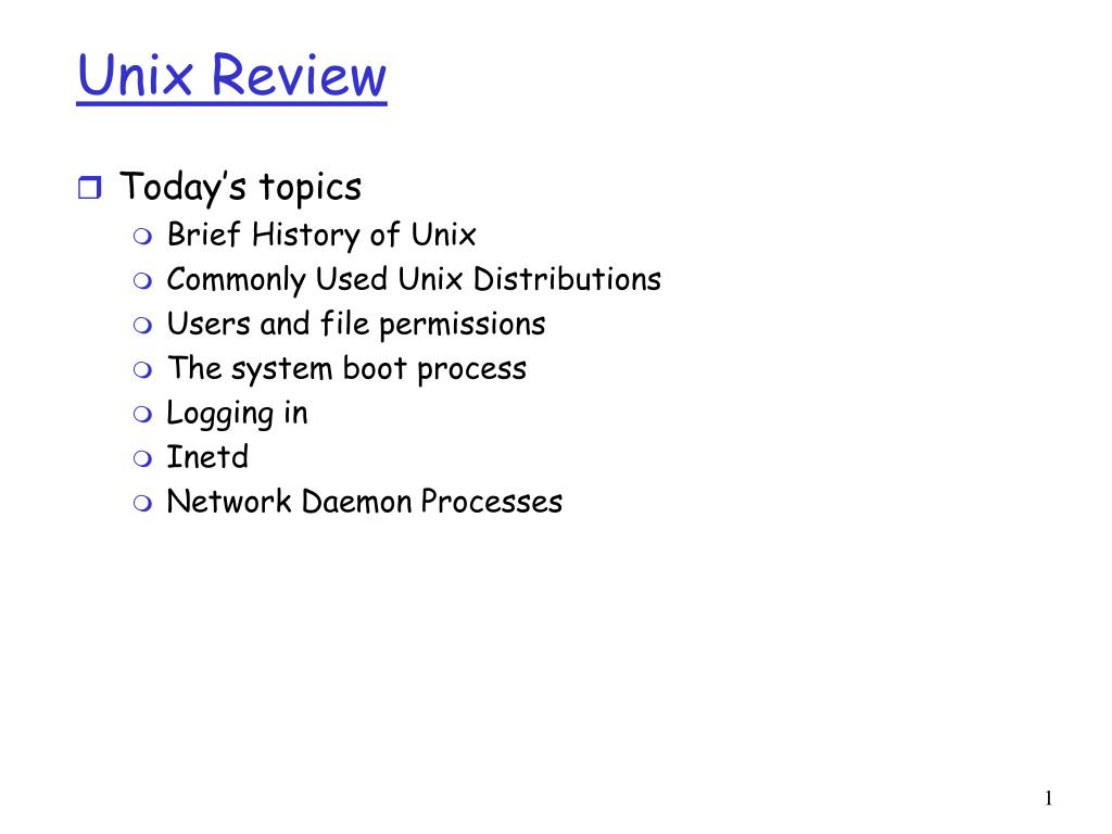 PPT - Unix Review PowerPoint Presentation, free download - ID:4220498