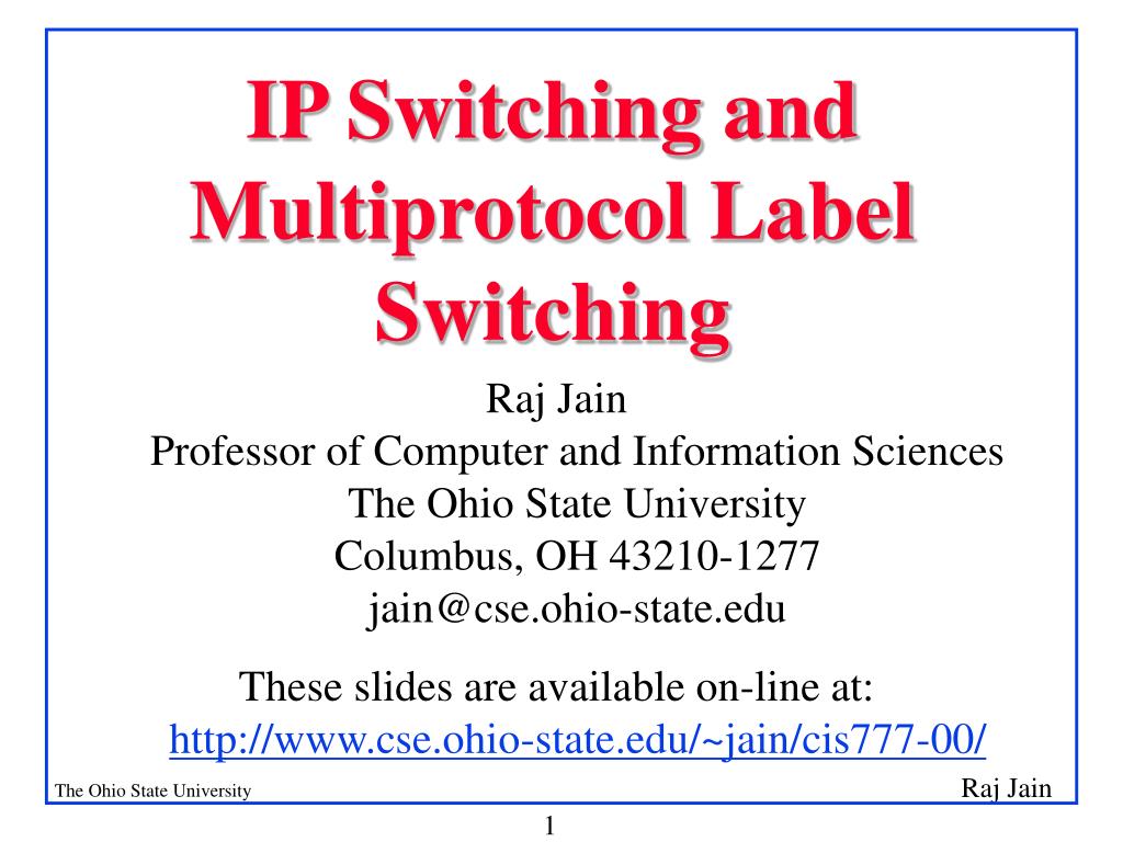 PPT - IP Switching and Multiprotocol Label Switching PowerPoint ...