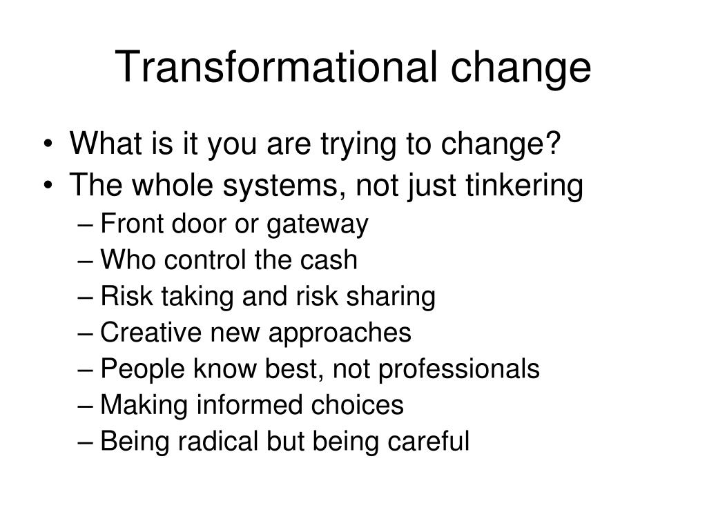 PPT - Transformational change PowerPoint Presentation, free download ...