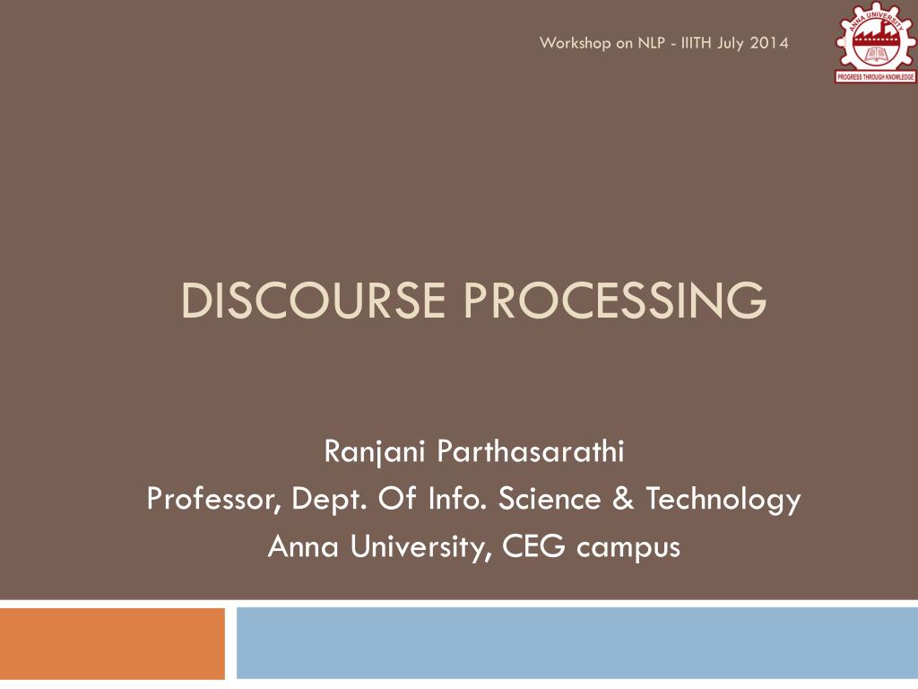 PPT - Discourse Processing PowerPoint Presentation, free download - ID ...