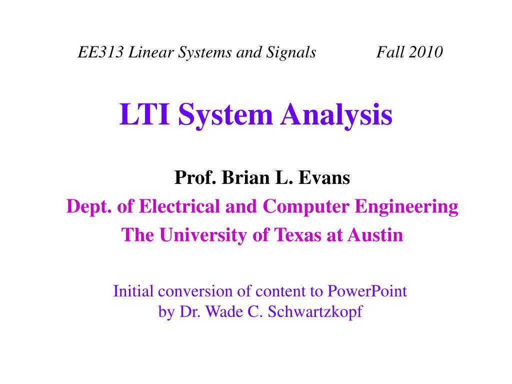 PPT - LTI System Analysis PowerPoint Presentation, free download - ID ...