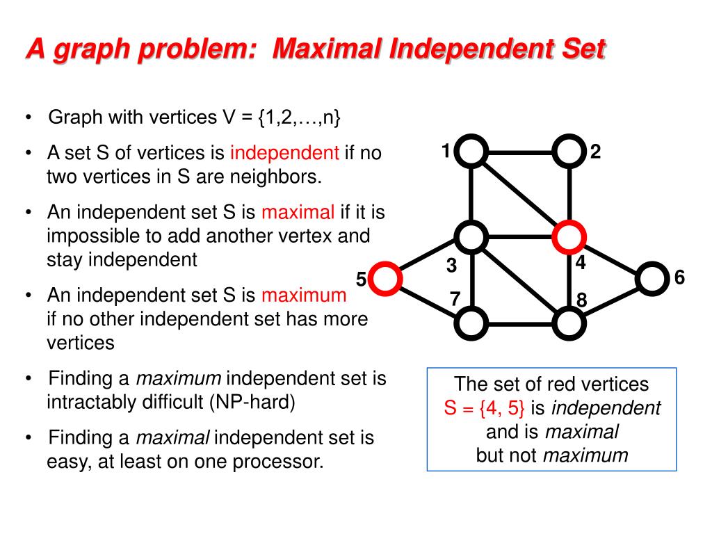 PPT - A graph problem: Maximal Independent Set PowerPoint Presentation ...