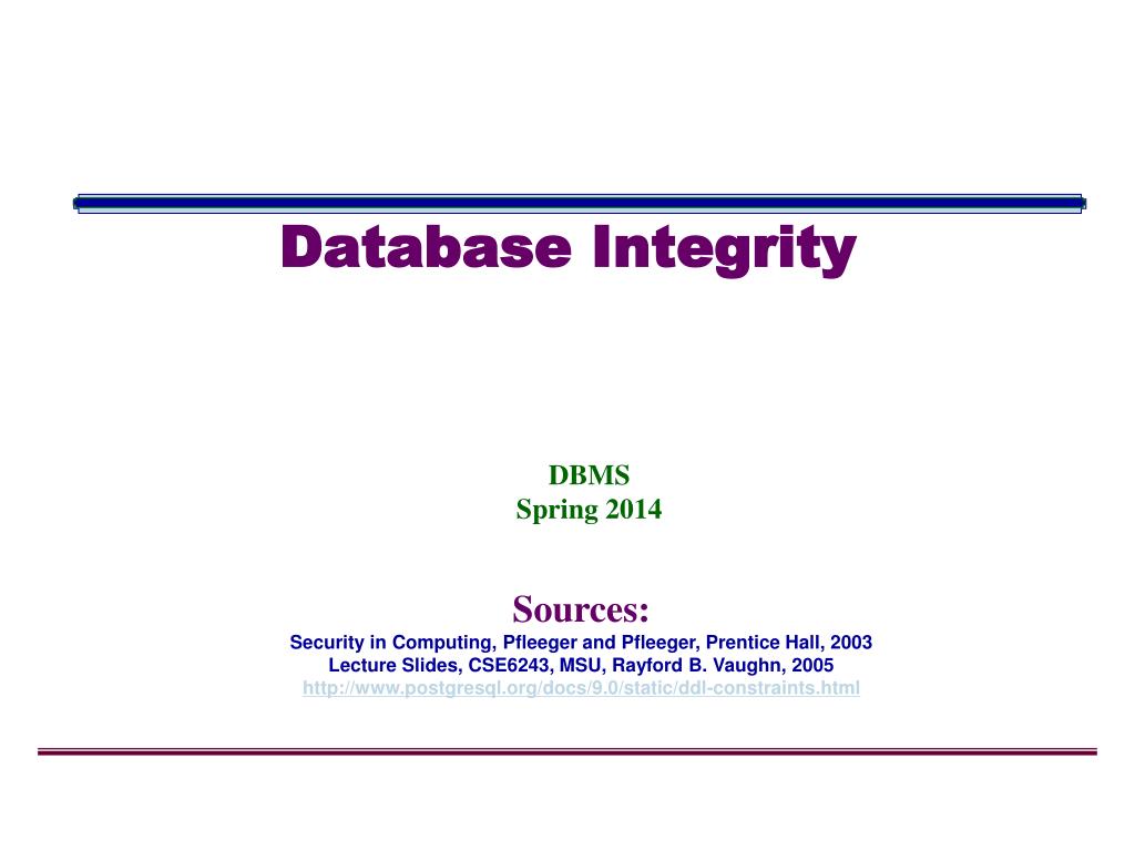 PPT - Database Integrity PowerPoint Presentation, free download - ID ...