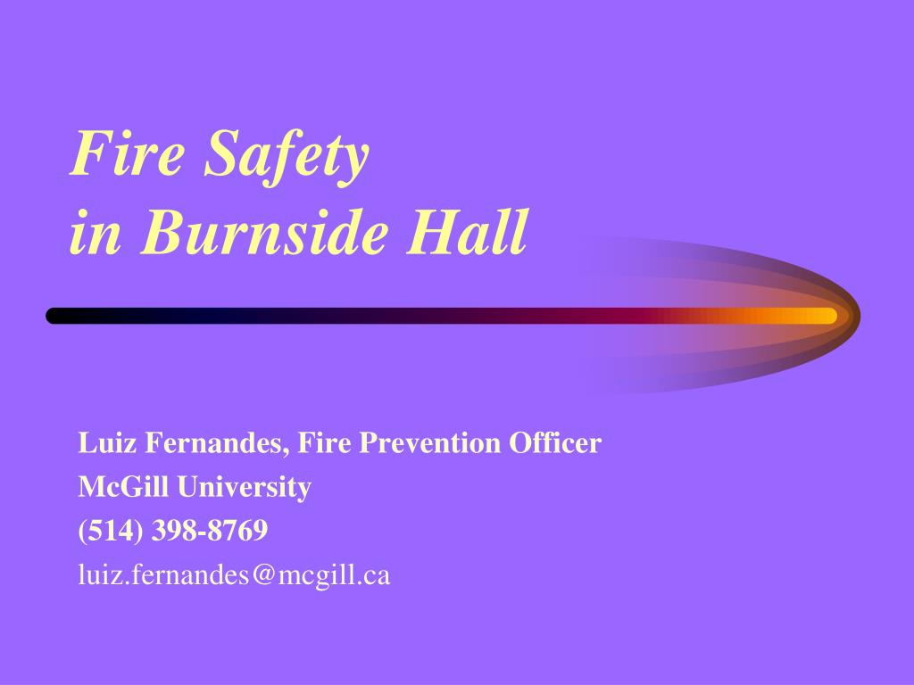 PPT - Fire Safety in Burnside Hall PowerPoint Presentation, free ...