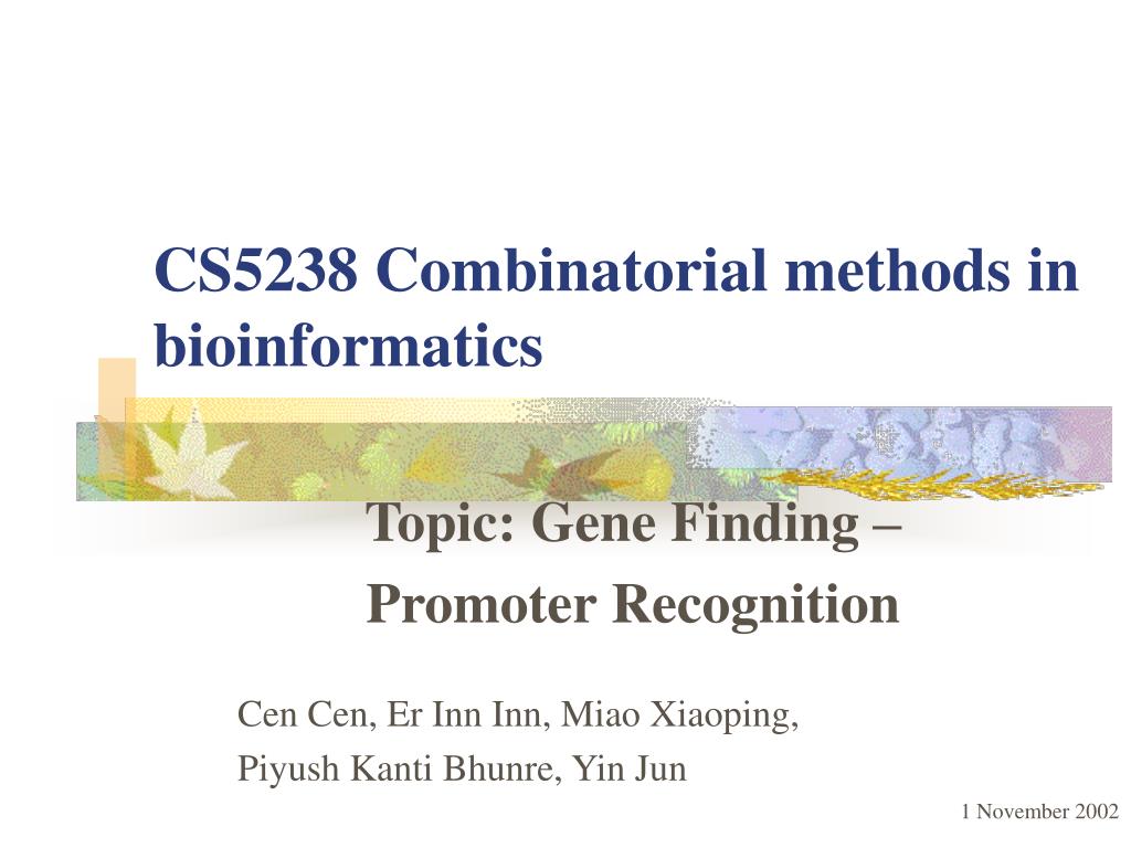PPT - CS5238 Combinatorial methods in bioinformatics PowerPoint ...
