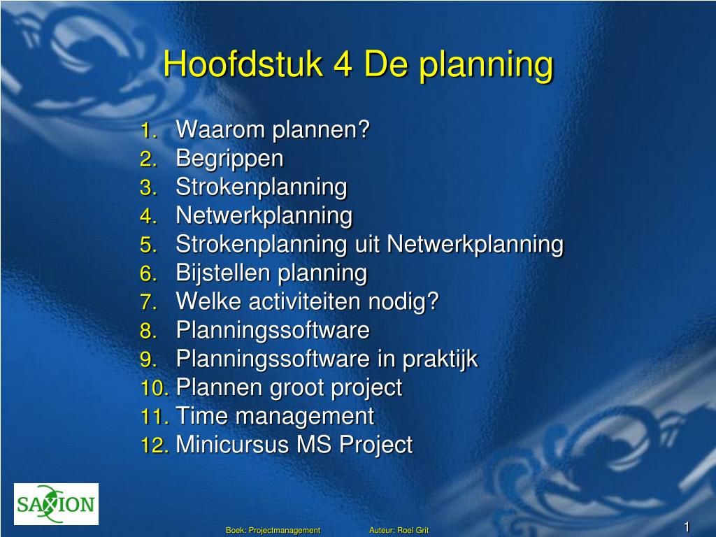 PPT - Hoofdstuk 4 De planning PowerPoint Presentation, free download ...