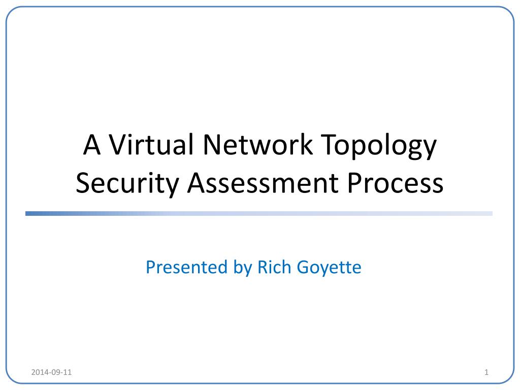 PPT - A Virtual Network Topology Security Assessment Process PowerPoint ...