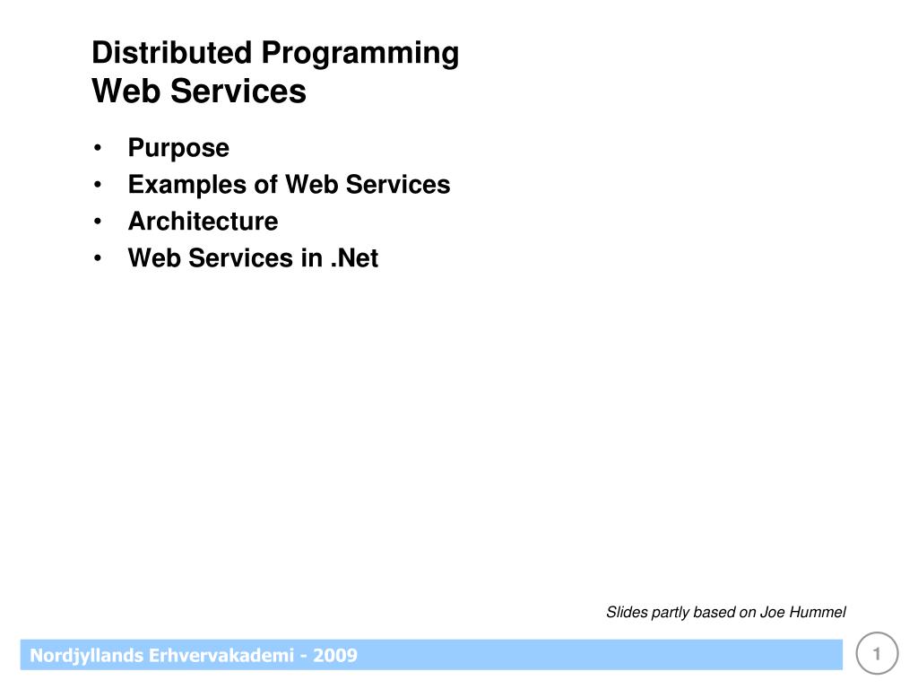 PPT - Distributed Programming Web Services PowerPoint Presentation ...