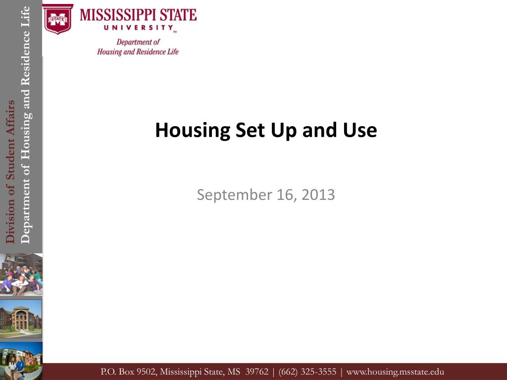 PPT - Housing Set Up and Use PowerPoint Presentation, free download ...