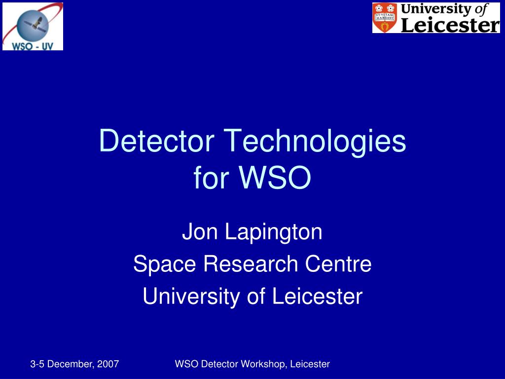 PPT - Detector Technologies for WSO PowerPoint Presentation, free ...