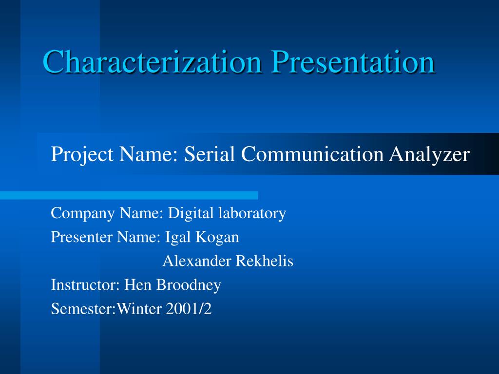 PPT - Characterization Presentation PowerPoint Presentation, free ...
