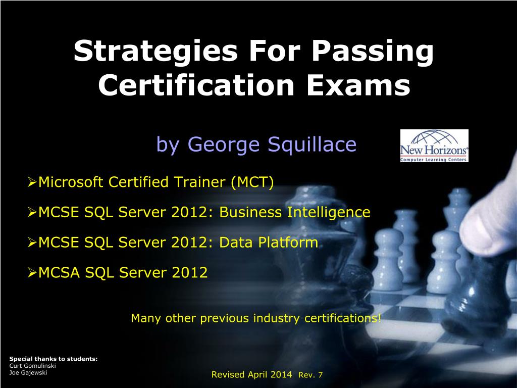 PPT - Strategies For Passing Certification Exams PowerPoint ...