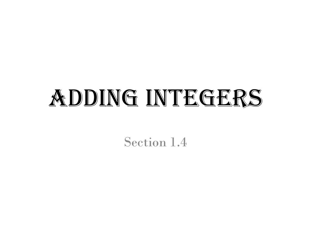 PPT - Adding Integers PowerPoint Presentation, free download - ID:4263468