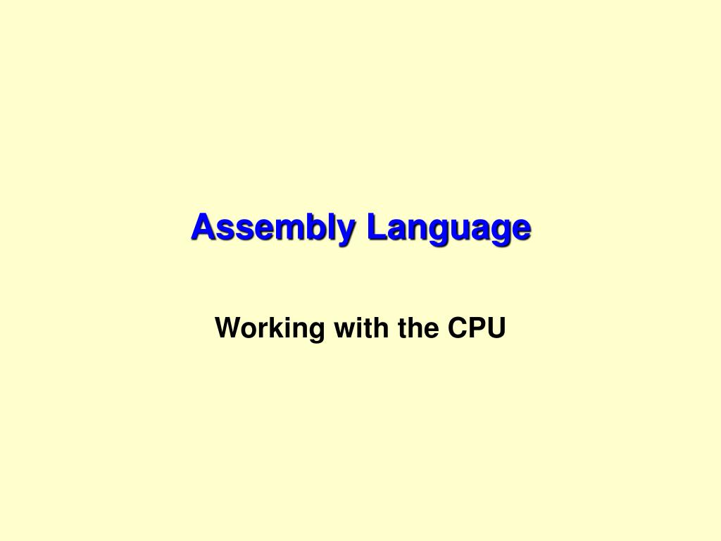 PPT - Assembly Language PowerPoint Presentation, free download - ID:4267849