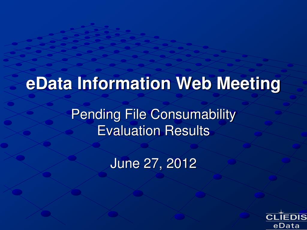 PPT - eData Information Web Meeting PowerPoint Presentation, free ...