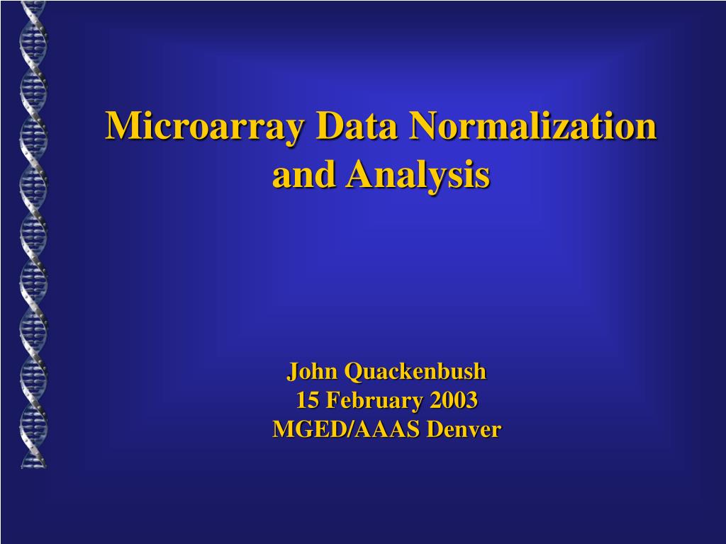 Ppt Microarray Data Normalization And Analysis Powerpoint Presentation Id4269795