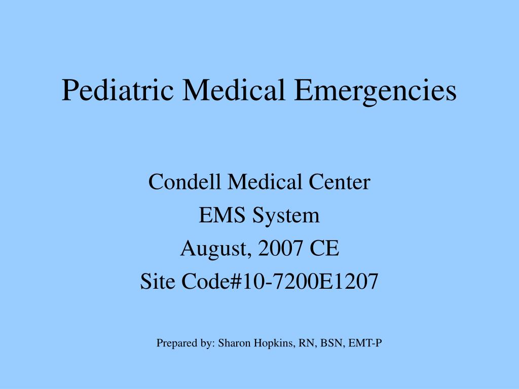 PPT - Pediatric Medical Emergencies PowerPoint Presentation, free ...
