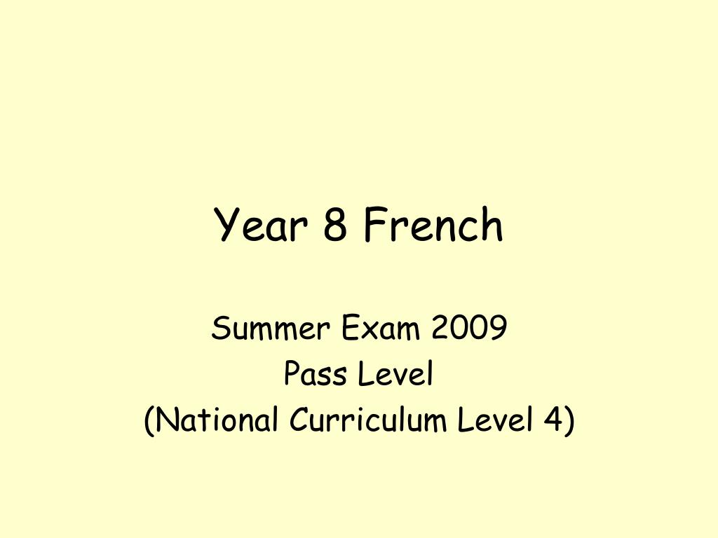 PPT - Year 8 French PowerPoint Presentation, free download - ID:4275009