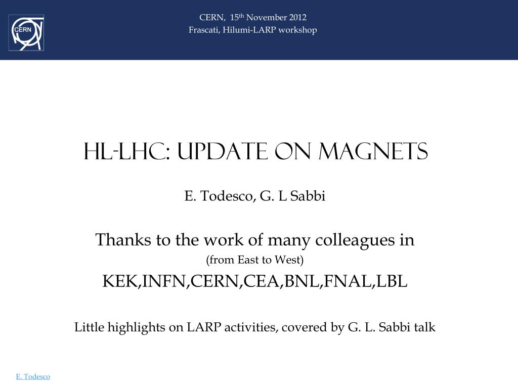 PPT - HL-LHC: UPDATE ON MAGNETS PowerPoint Presentation, free download ...