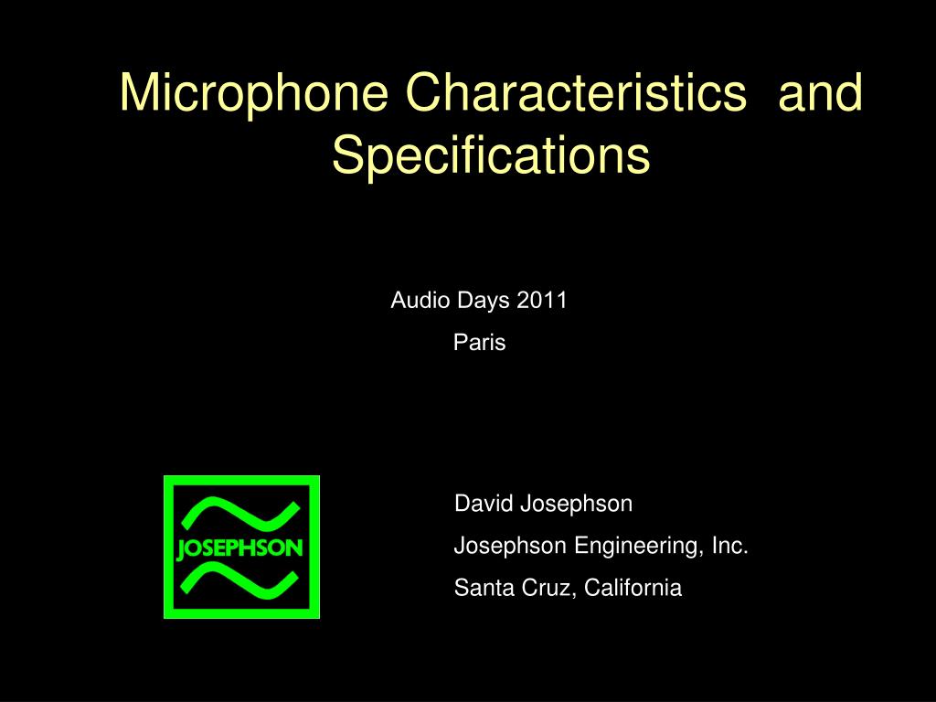 PPT - Microphone Characteristics and Specifications PowerPoint ...
