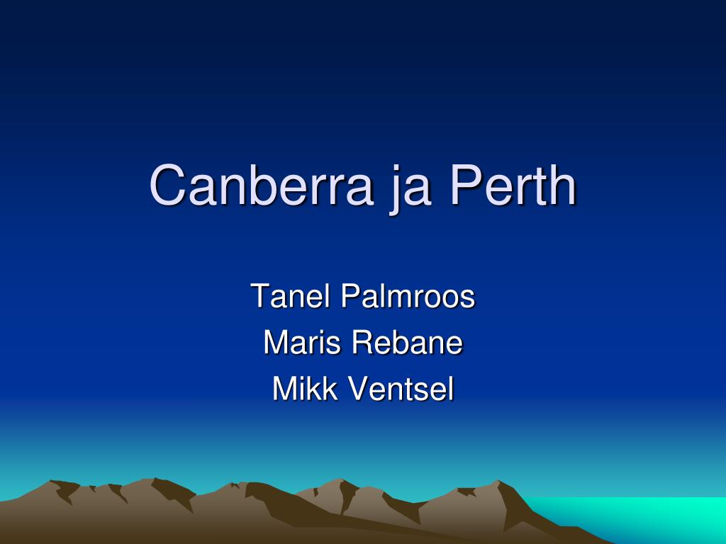 PPT - Canberra ja Perth PowerPoint Presentation, free download - ID:4277806