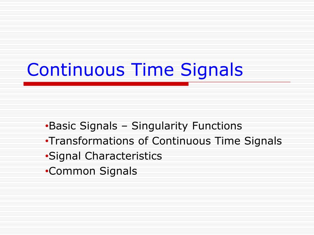 PPT - Continuous Time Signals PowerPoint Presentation, free download ...