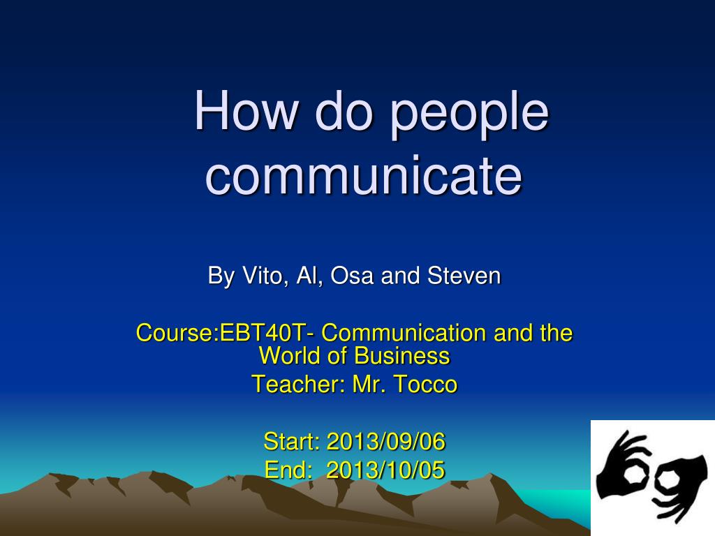 PPT - How do people communicate PowerPoint Presentation, free download ...