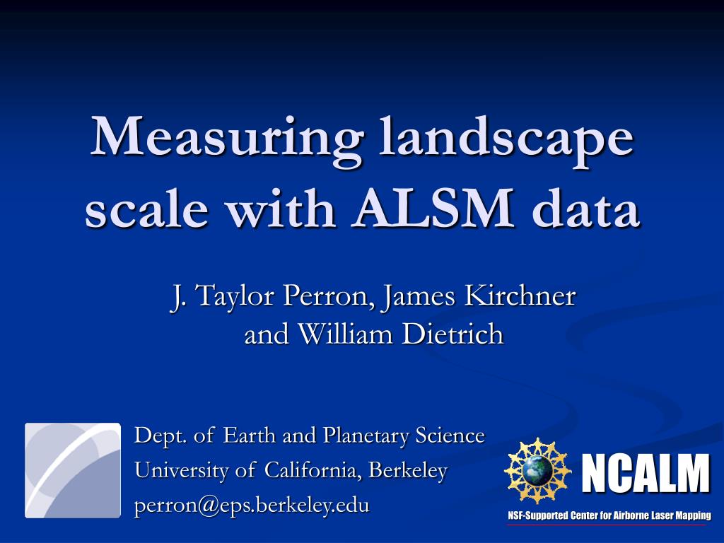 PPT - Analyzing Landscape Scale with Airborne Laser Swath Mapping Data ...