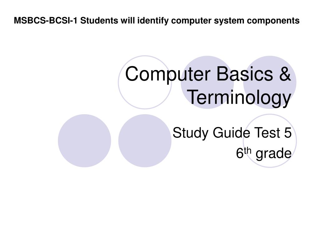 PPT - Computer Basics & Terminology PowerPoint Presentation, free ...
