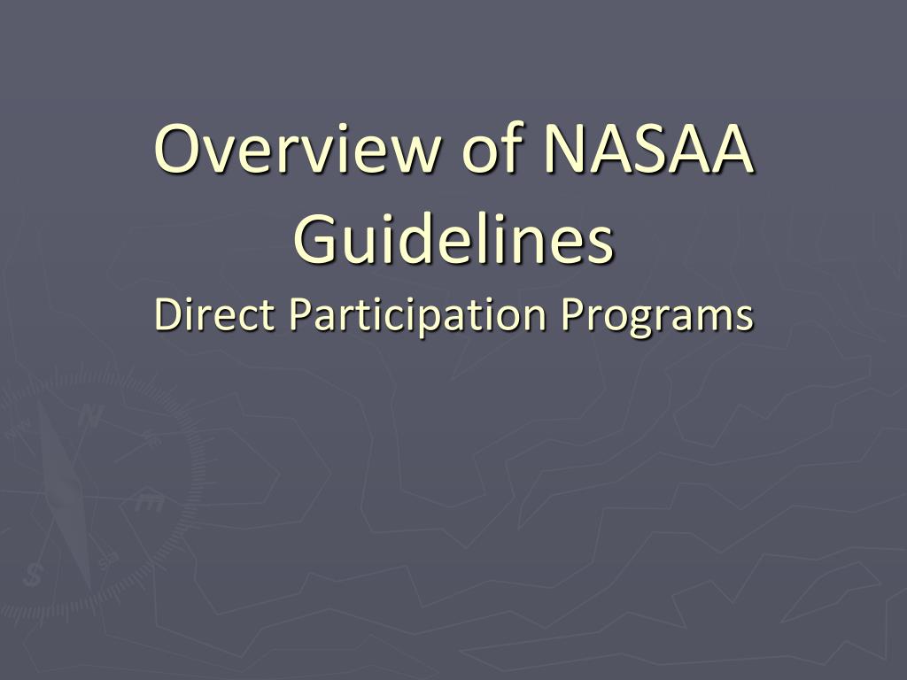 PPT - Overview of NASAA Guidelines Direct Participation Programs ...