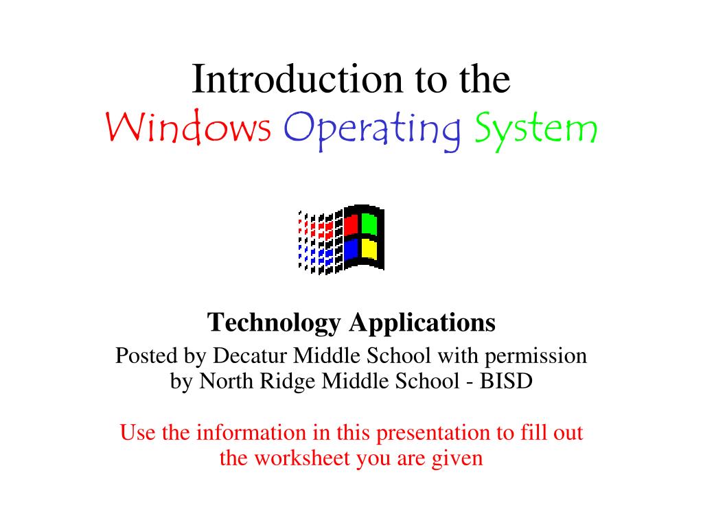 PPT - Introduction to the Windows Operating System PowerPoint ...