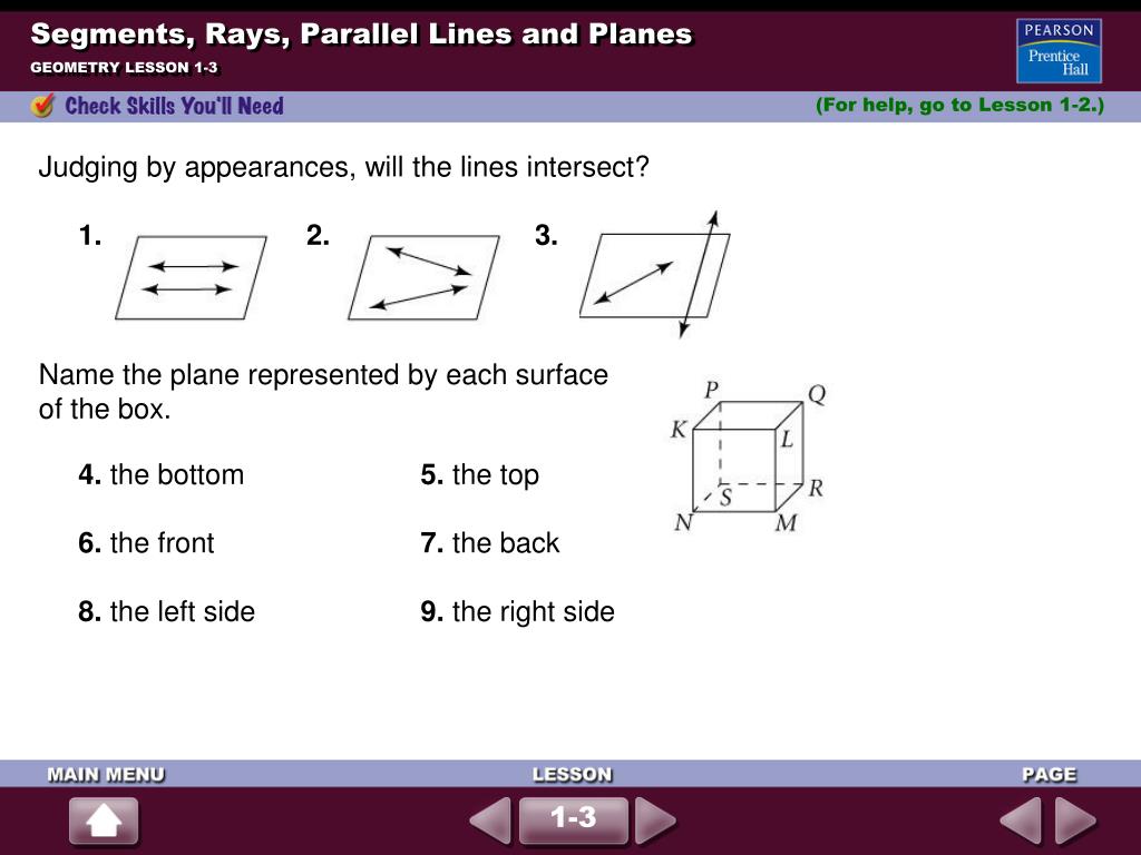 PPT - Segments, Rays, Parallel Lines and Planes PowerPoint Presentation ...