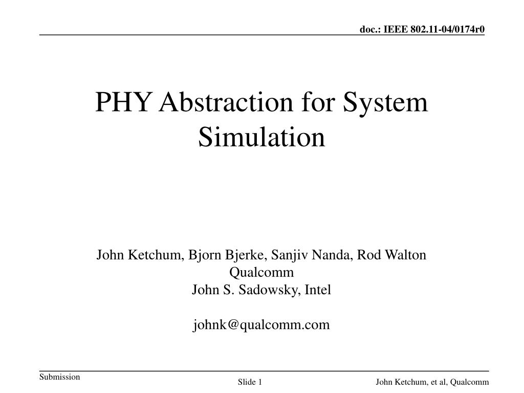 PPT - PHY Abstraction for System Simulation PowerPoint Presentation ...