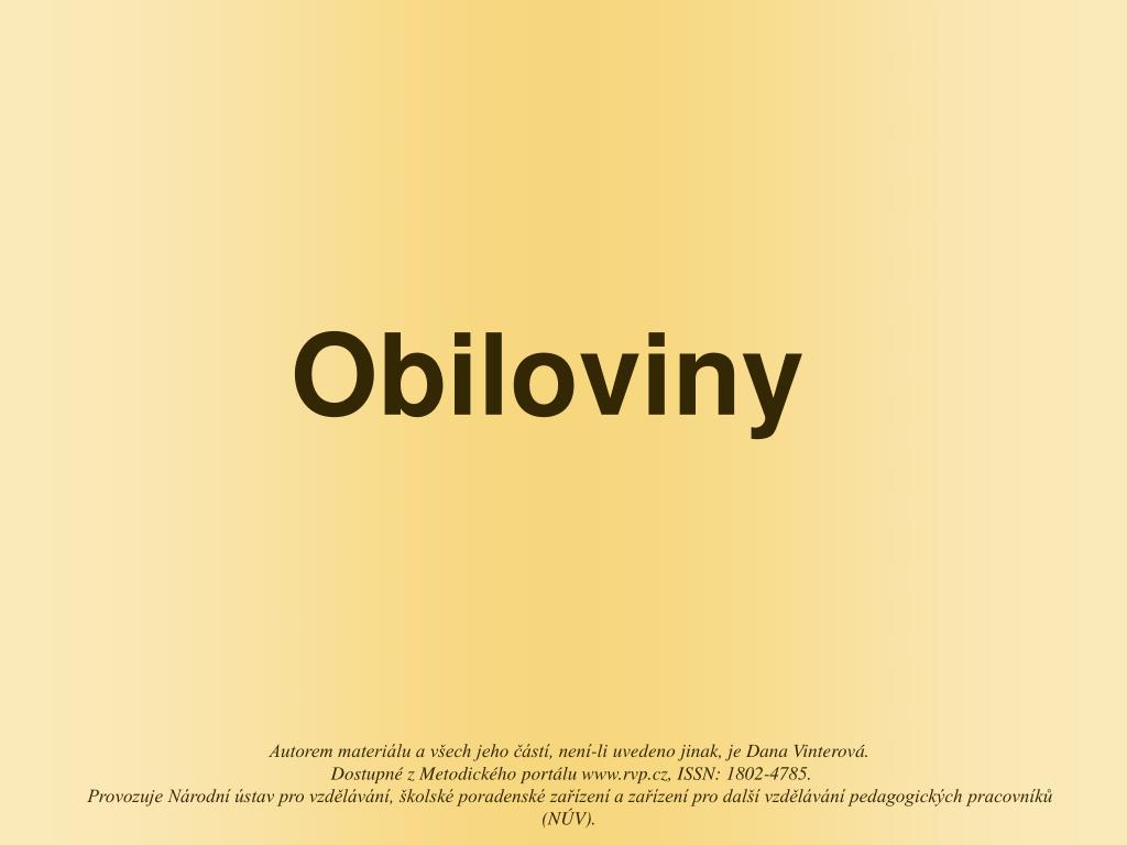 PPT - Obiloviny PowerPoint Presentation, free download - ID:4299800