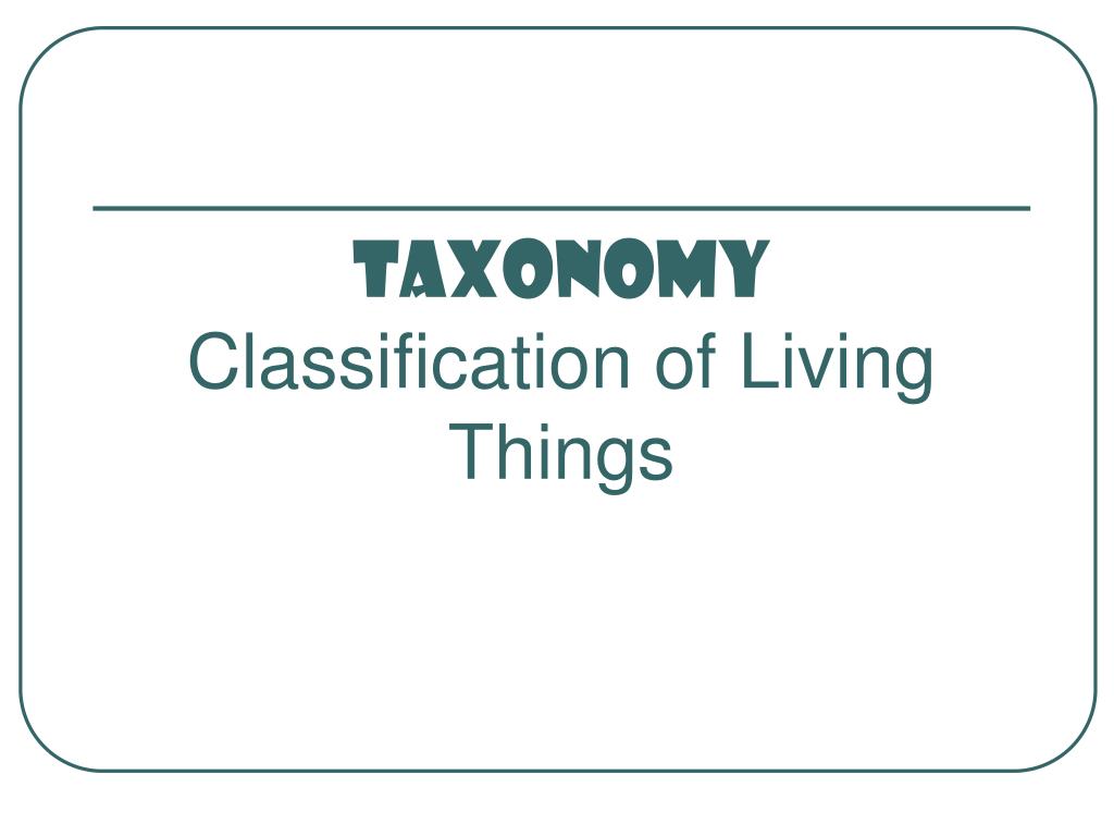 PPT - TAXONOMY Classification of Living Things PowerPoint Presentation ...