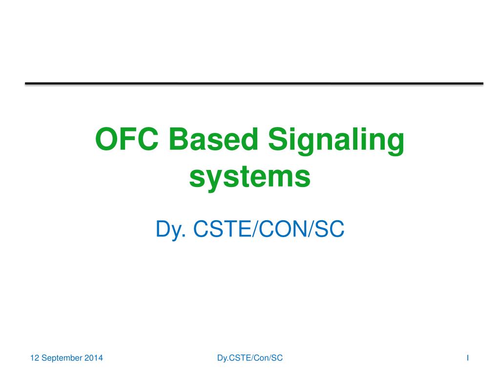 PPT - OFC Based Signaling systems PowerPoint Presentation, free ...