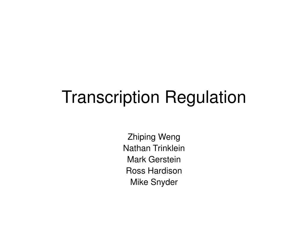 PPT - Transcription Regulation PowerPoint Presentation, free download ...