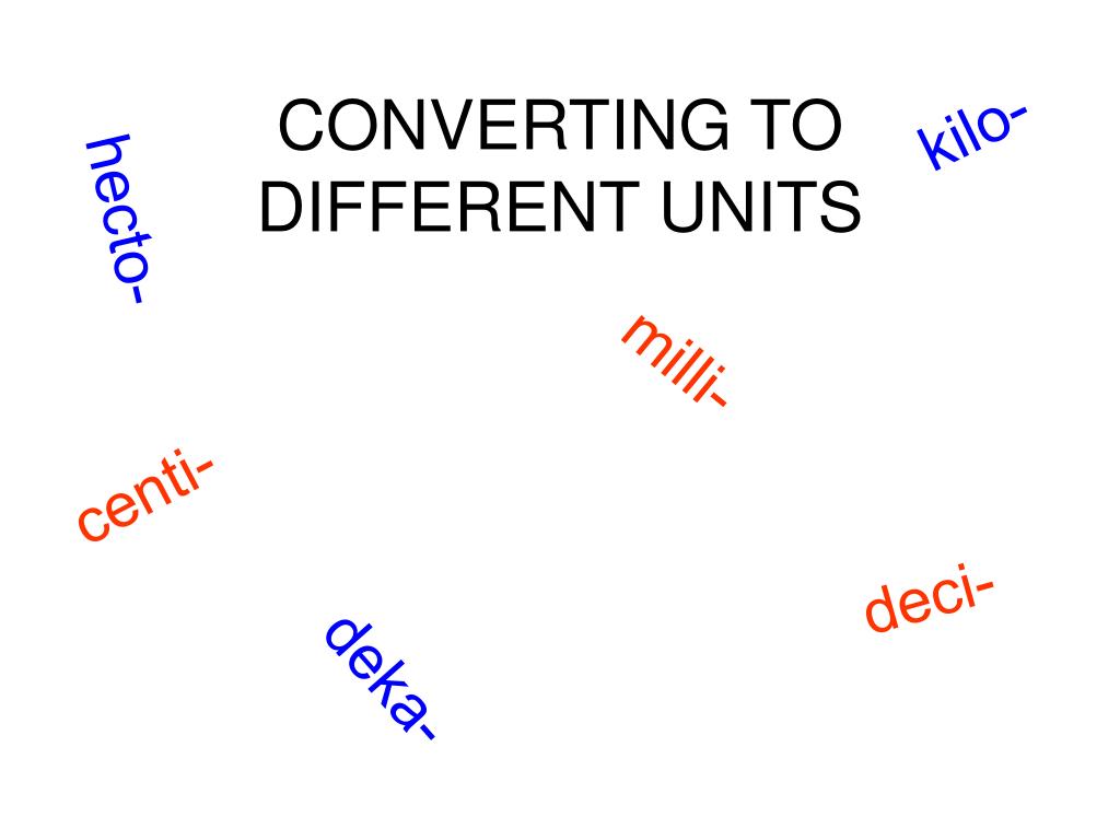 PPT - CONVERTING TO DIFFERENT UNITS PowerPoint Presentation, free ...