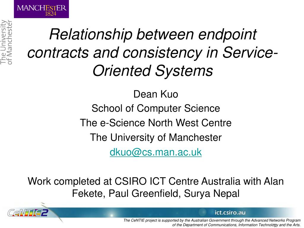 PPT - Relationship between endpoint contracts and consistency in ...