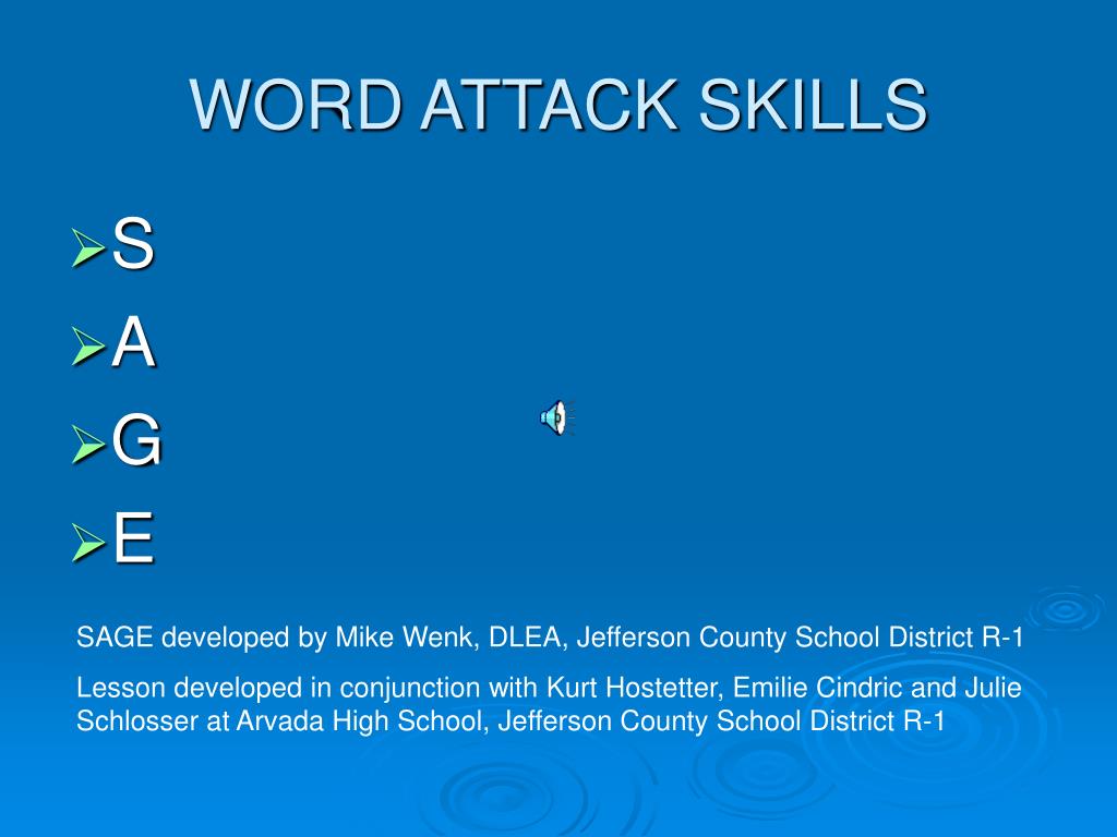 PPT - WORD ATTACK SKILLS PowerPoint Presentation, free download - ID ...