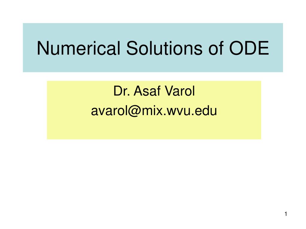 PPT - Numerical Solutions of ODE PowerPoint Presentation, free download ...