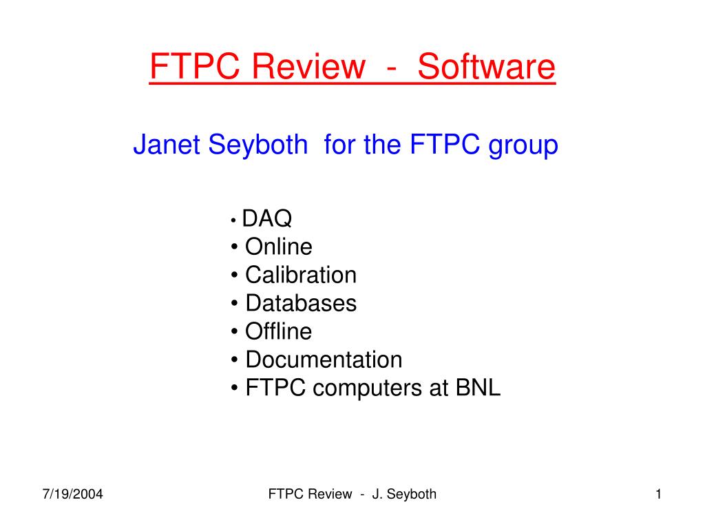 PPT - FTPC Review - Software PowerPoint Presentation, free download ...